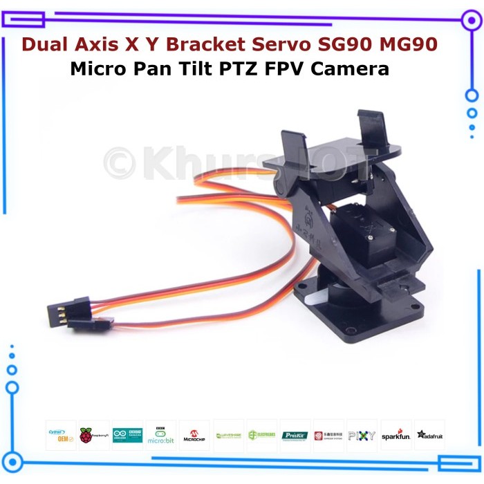 Gb99 Dual Axis XY Bracket Servo SG90 MG90 Micro Pan Tilt PTZ FPV Camera ...