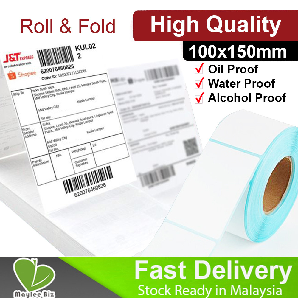 MY350/500Pcs Roll Fold A6 Waybill Thermal Paper Airway Bill Courier Bag ...