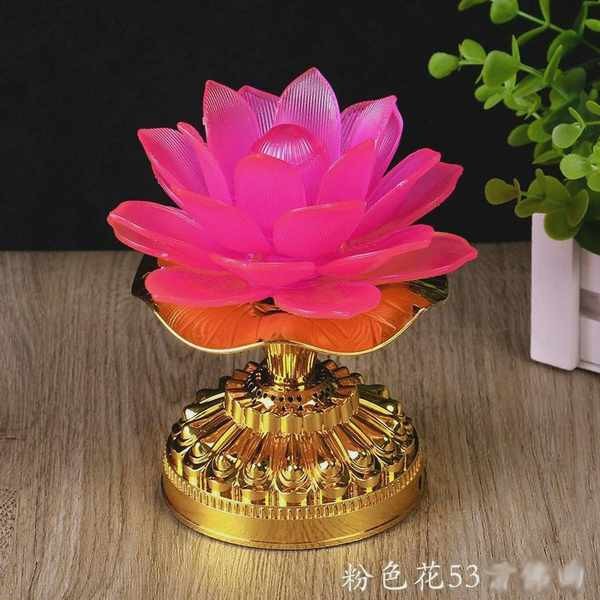 观音莲花灯 蓮花燈 led Di hadapan Buddha, lampu teratai kristal, dewan Buddha ...