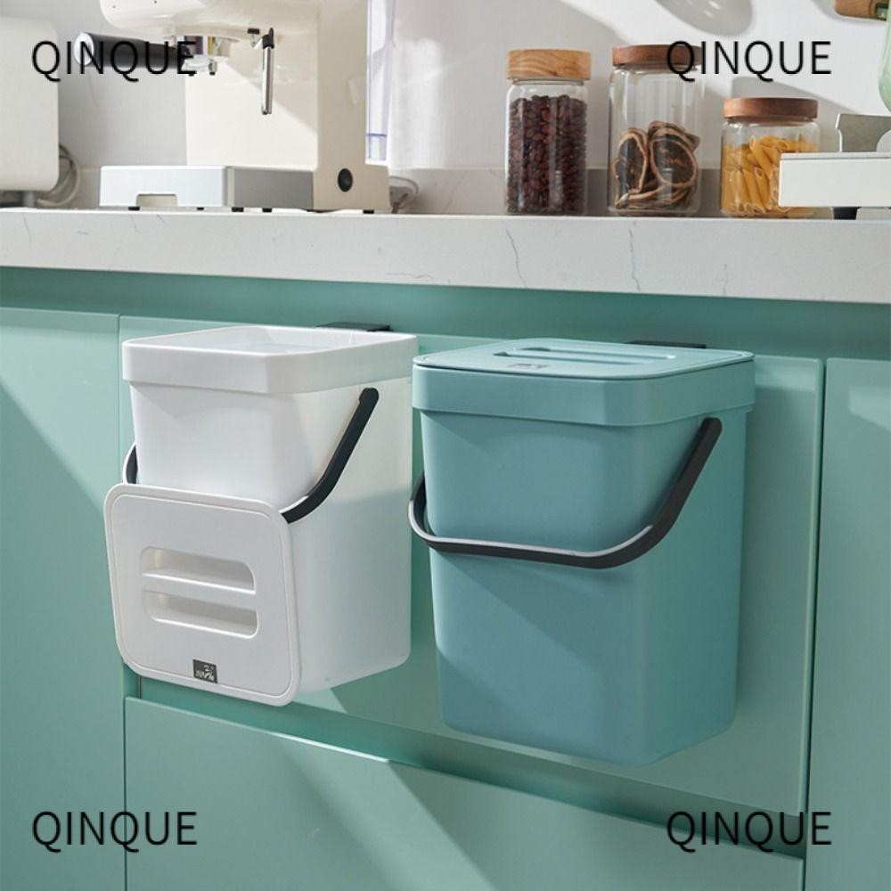 QQIN Food Waste Basket, Plastic Wall Mounted Kitchen Bin, Simple Odor ...
