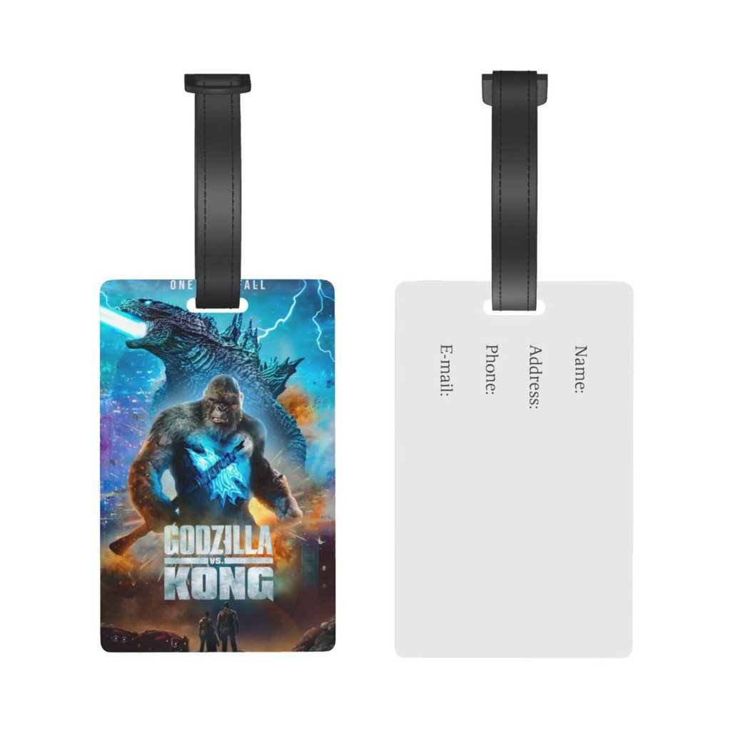Godzilla VS Kong Luggage Tags Assorted Travel Suitcase Labels Business ...
