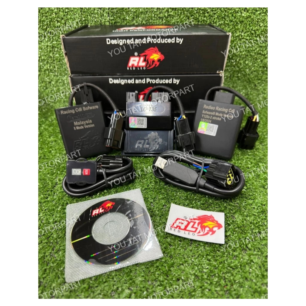 RED LEO Y125Z LC135 V1-V7 EX5 WAVE100 RACING CDI UNIT 8 MAP WITH BUTTON ...