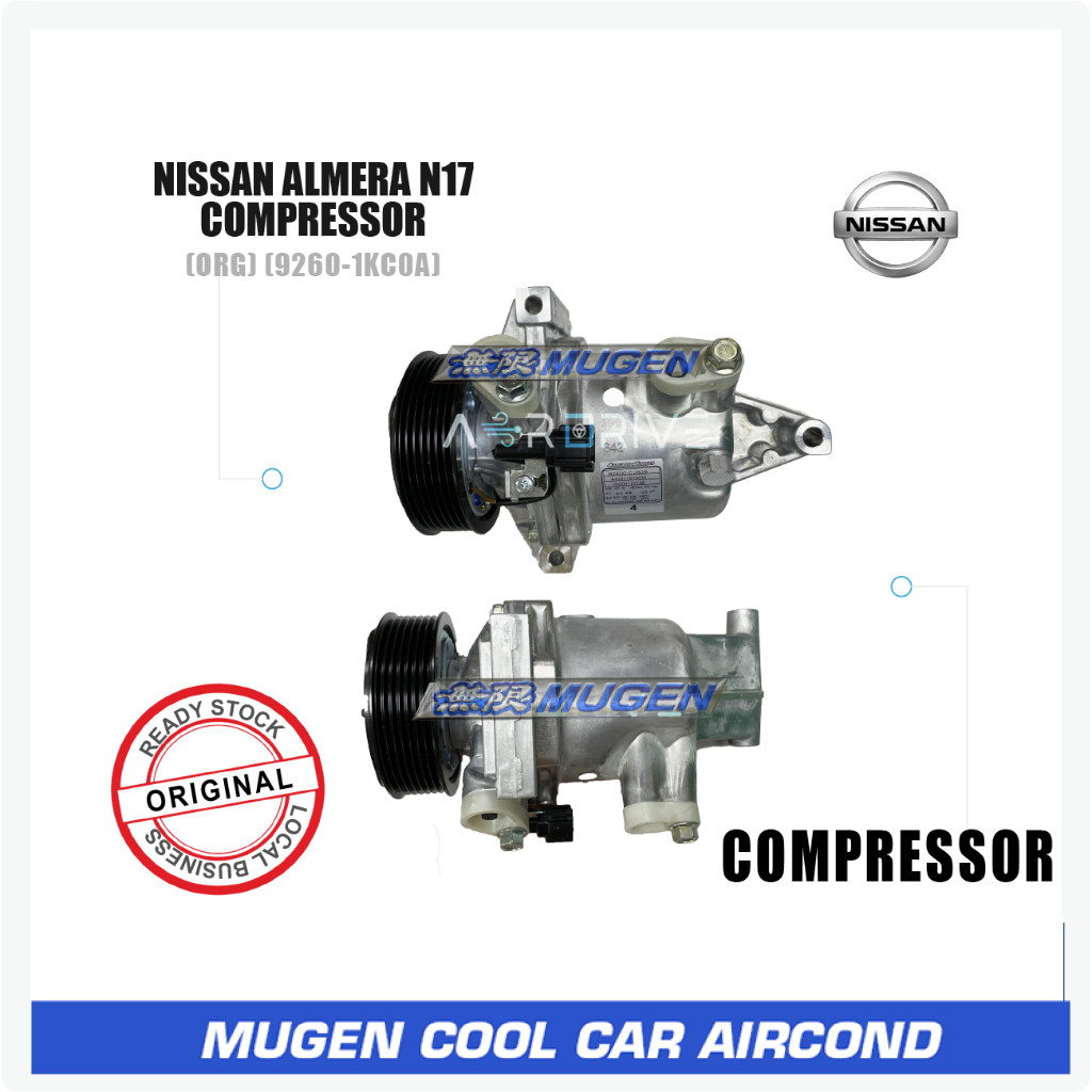 MGC ORIGINAL NISSAN ALMERA N17 COMPRESSOR 92600-1KC0A | Shopee Malaysia