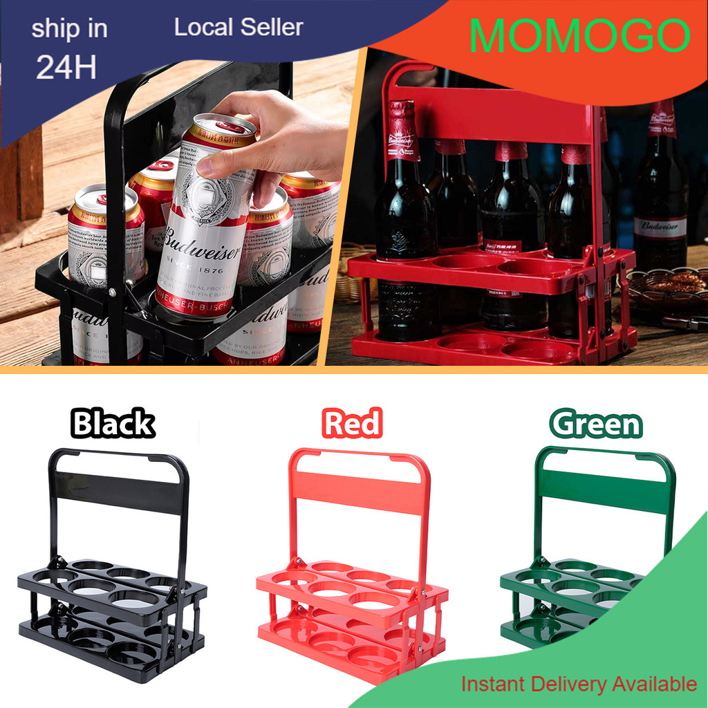 Foldable 6 Grids Portable Handheld Wine Rack 1Pcs Reusable Beer Rack ...