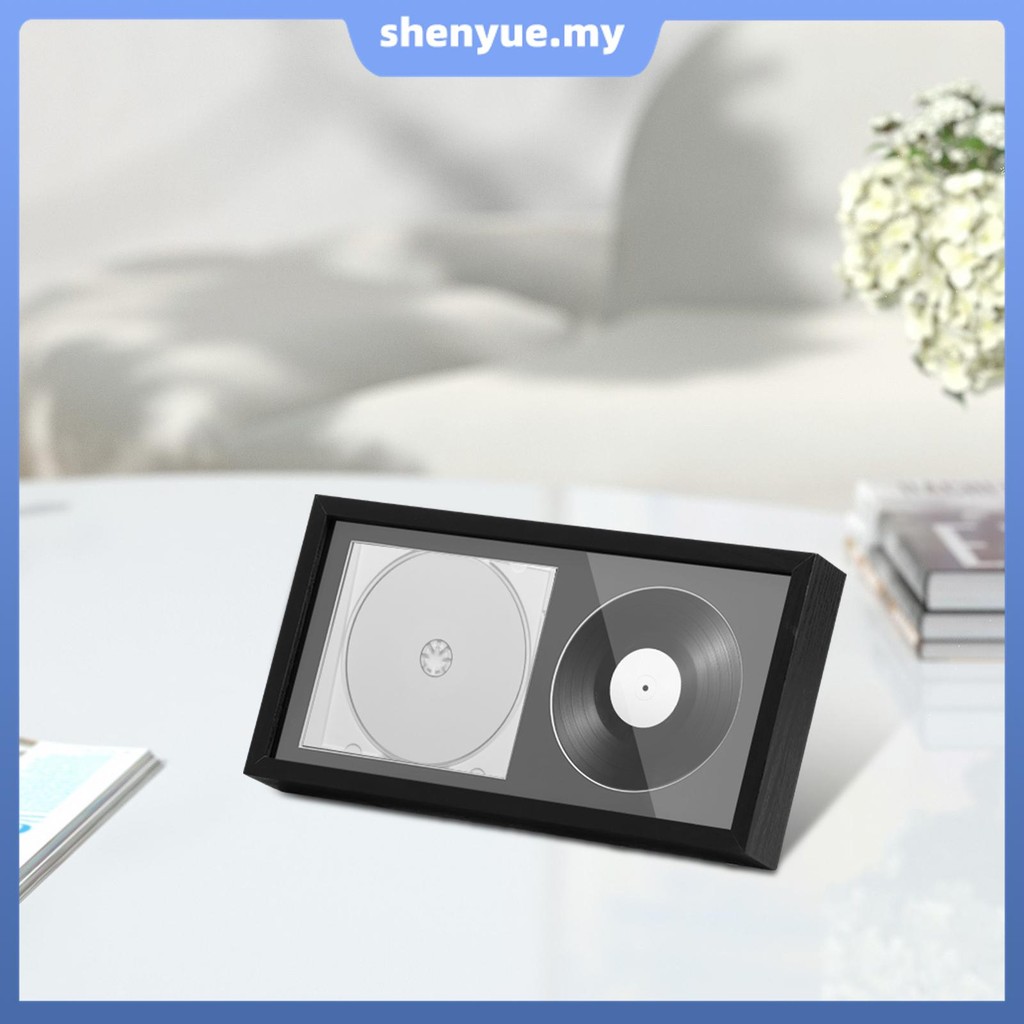 CD Frame Display Case Wood CD Display Frame With Bracket Hook Double ...