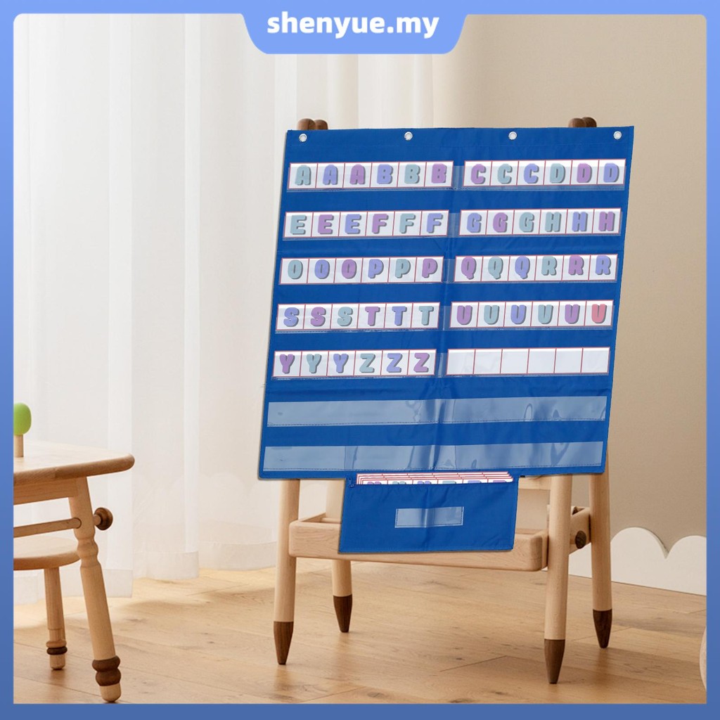 Pocket Chart Sentence Strip Holder with 7 Plus 1 Pockets Large ...