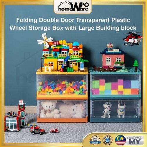Folding Transparent Plastic Wheel Storage Box | Shopee Malaysia