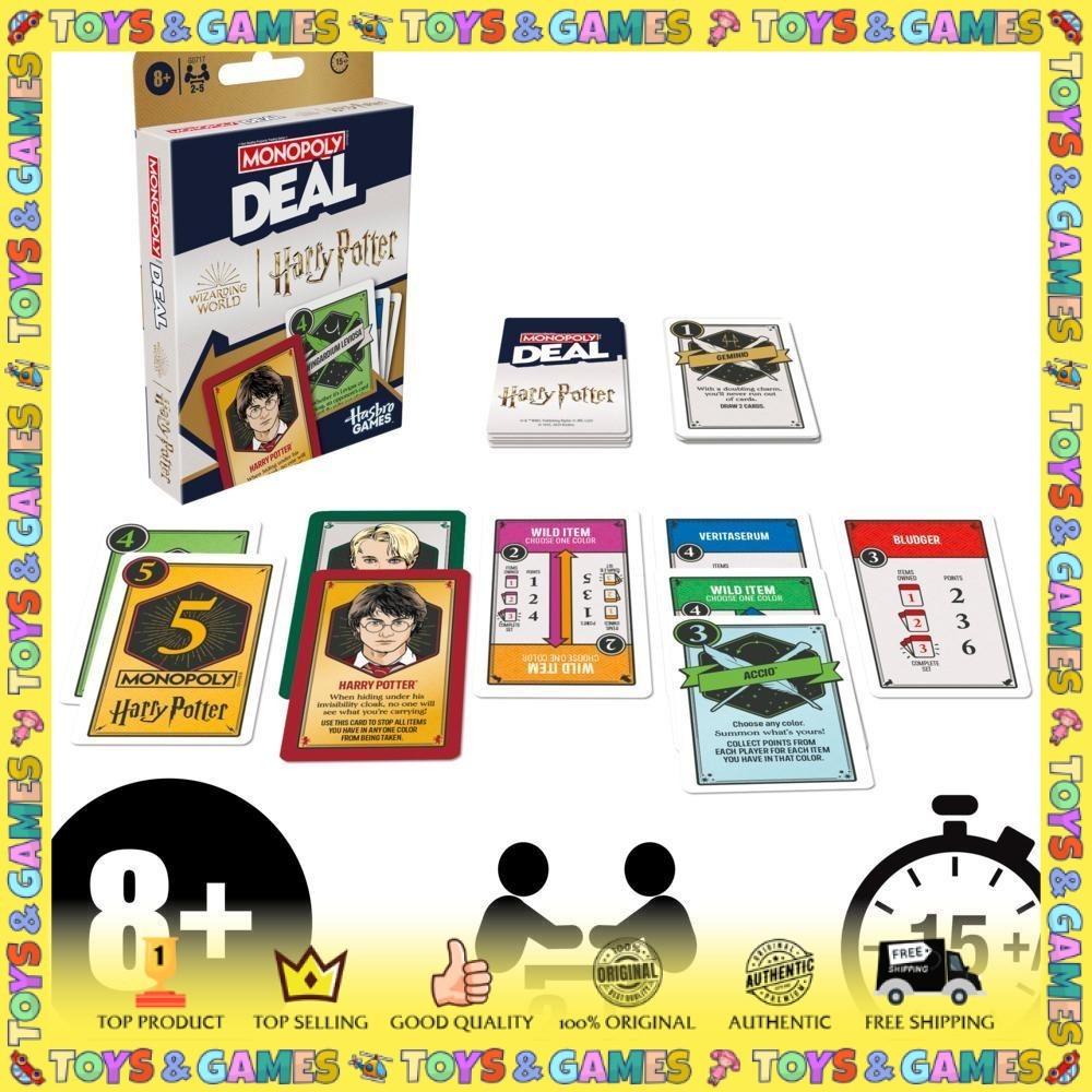 Monopoly Deal Harry Potter Card Game WIZARDING WORLD collect magical ...