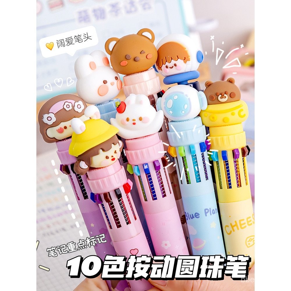 Pen Ballpoint Sepuluh Warna Comel Berbilang Warna dalam Satu Pen ...