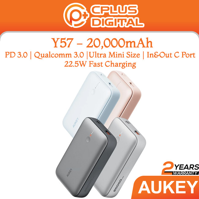 Aukey PB-Y55 /Y57 20W USB C PD & USB QC3.0 SCP 10000mAH /20000mAh Power ...