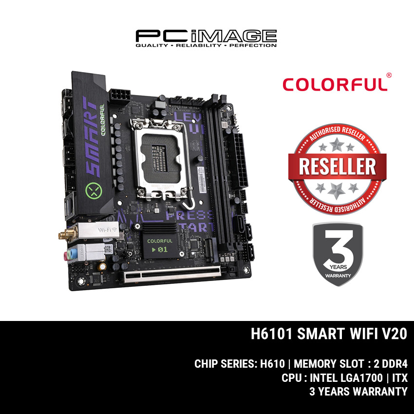 COLORFUL H610i SMART WIFI V20 LGA1700 ITX MOTHERBOARD (3YW) | Shopee ...