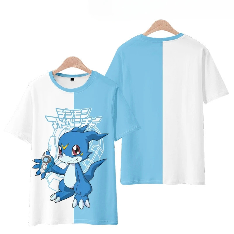 Anime Digimon Adventure 3D Print T Shirt Women Men V-mon Wormmon Agumon ...