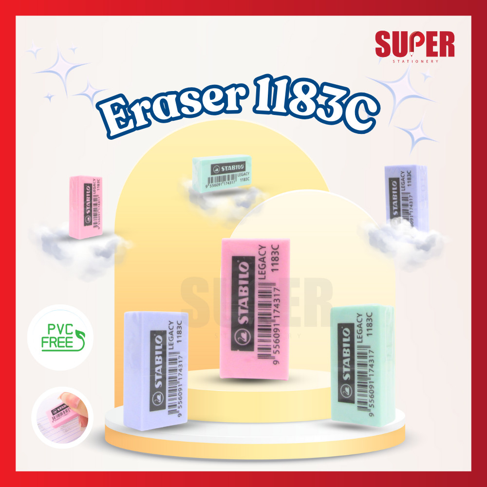 [super stationery] Stabilo 1 pcs Student Pvc Eraser 1183 White Eraser ...