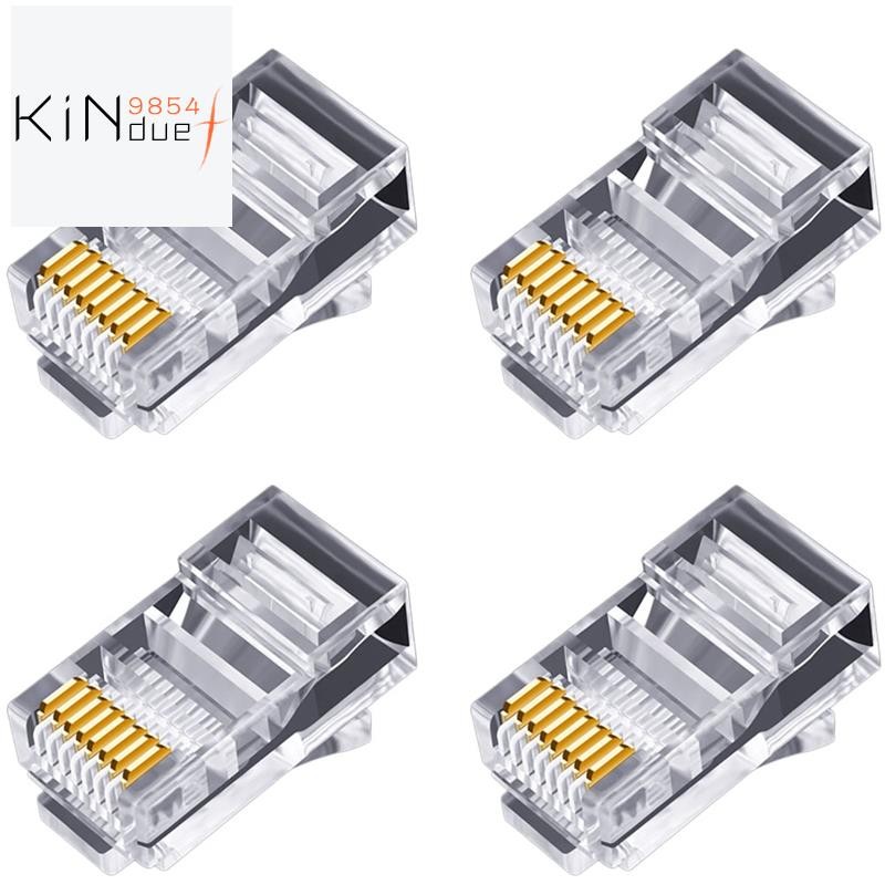 100Pcs RJ45 Connector 6U Gold Plated Pass Through Ethernet Cables ...