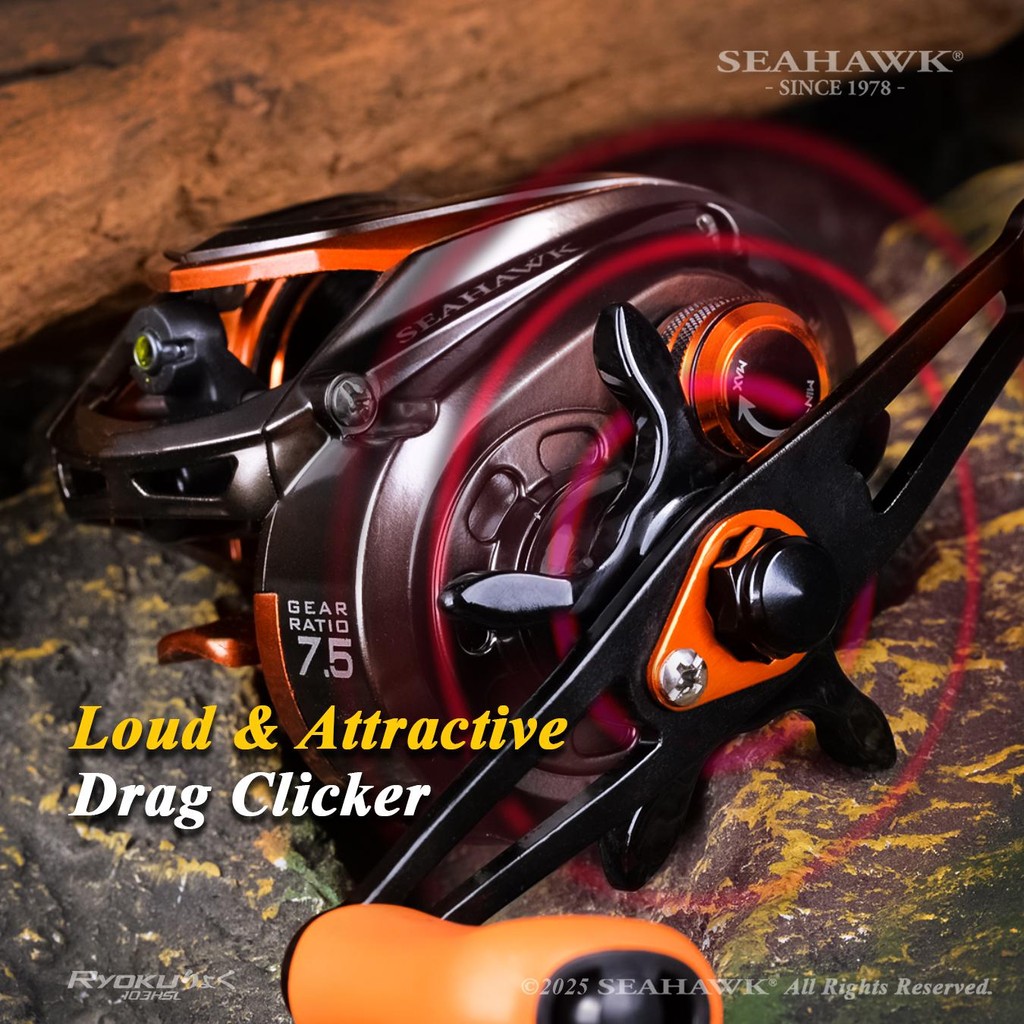 SEAHAWK RYOKU V-CAST 103HSL BAITCASTING ( BC ) FISHING REEL | Shopee ...