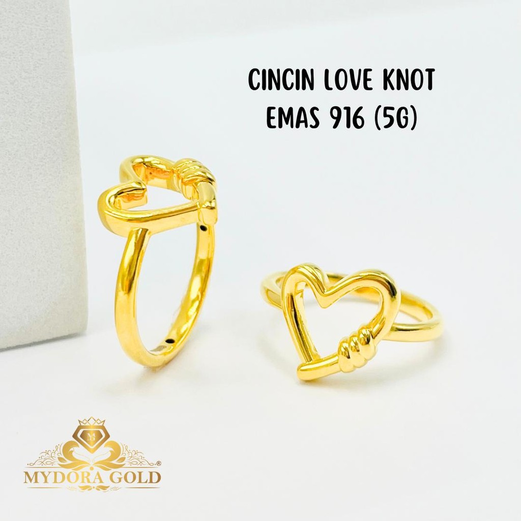 MYDORA Cincin Love Knot (5G) | EMAS 916/22k | Shopee Malaysia