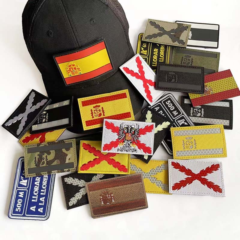 Infrared Reflective Patch Spanish Flag,Burgundy Cross Emblem Applique ...