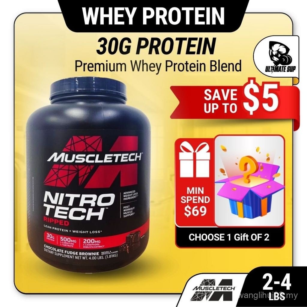 Muscletech, Nitro Tech Koyak, Protein Terunggul + Formula Penurunan Berat Badan, Bina Otot ...