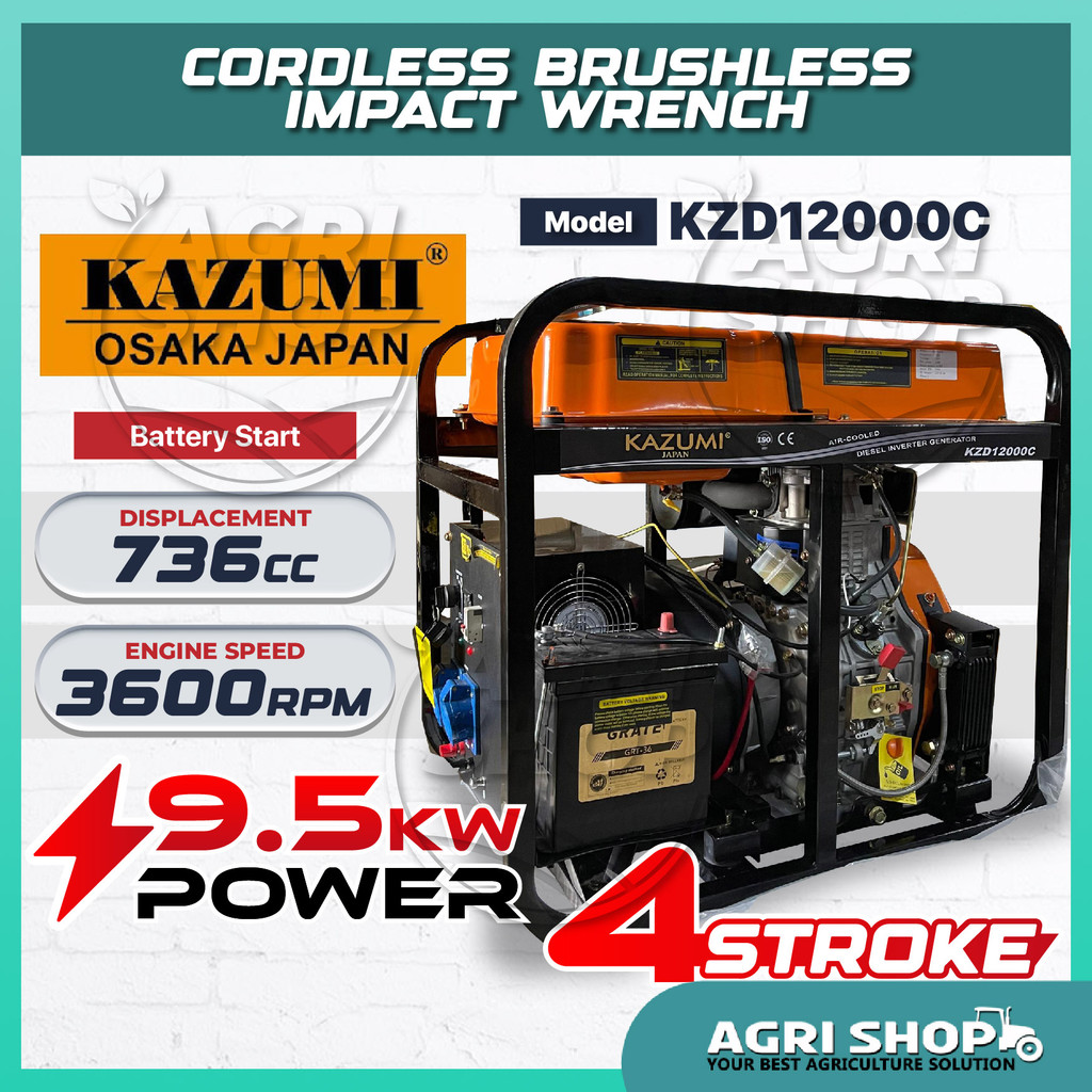 Agrishop KAZUMI JAPAN Diesel Inverter Generator KZD12000C | Penjana ...