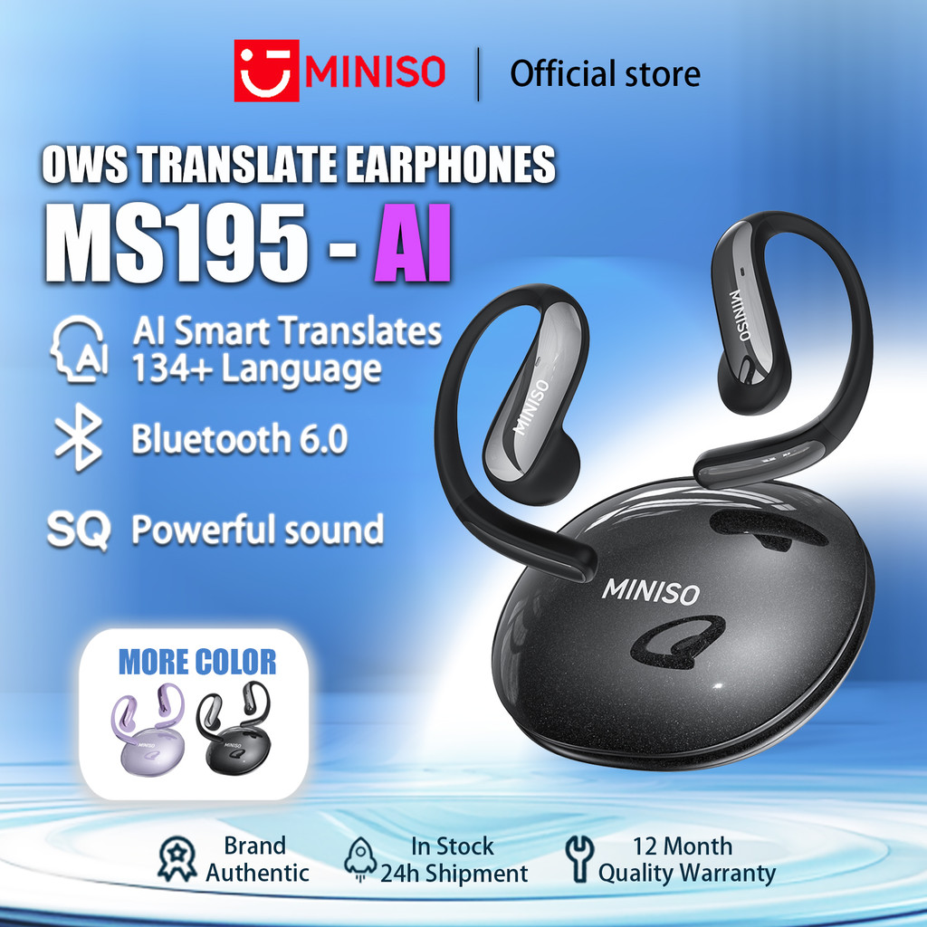 MINISO MS195 AI Smart Translator Wireless Earbuds 134 Languages Open ...
