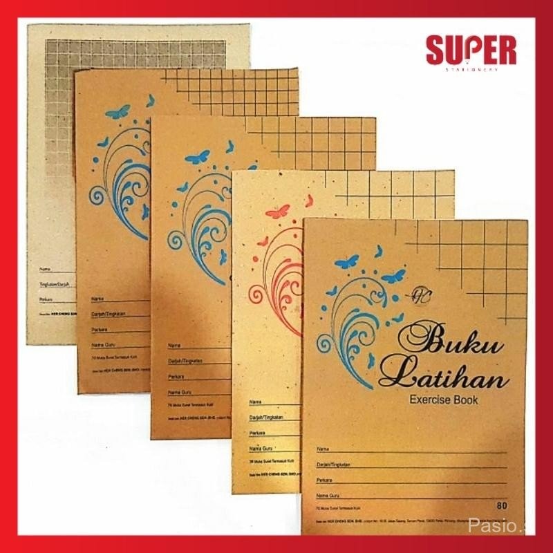 F5 Buku Latihan 40/60/80 muka surat - Garisan tunggal/ Tiga Garisan ...