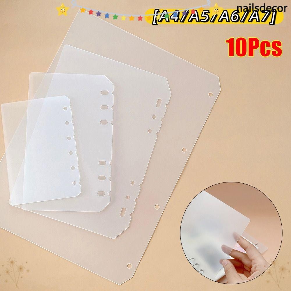 YUSENS 10Pcs Notebook Divider, Transparent A4 A5 A6 A7 Inner Paper ...