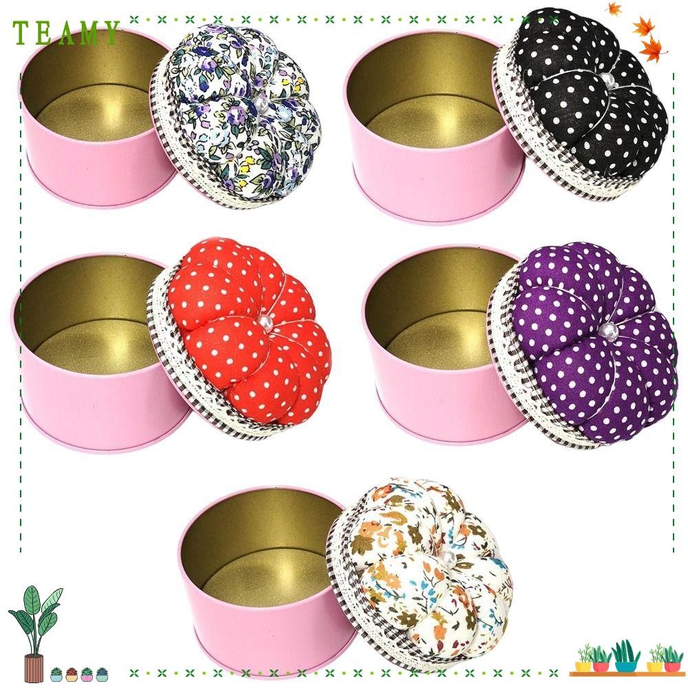 TEAMY Sewing Pin Cushion, Button Storage Pumpkin Shap Sewing Pin ...