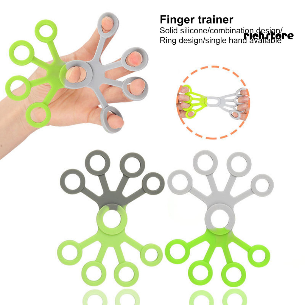 [Rich] Hand Gripper Silicone Finger Stretcher Bright Color Reusable ...