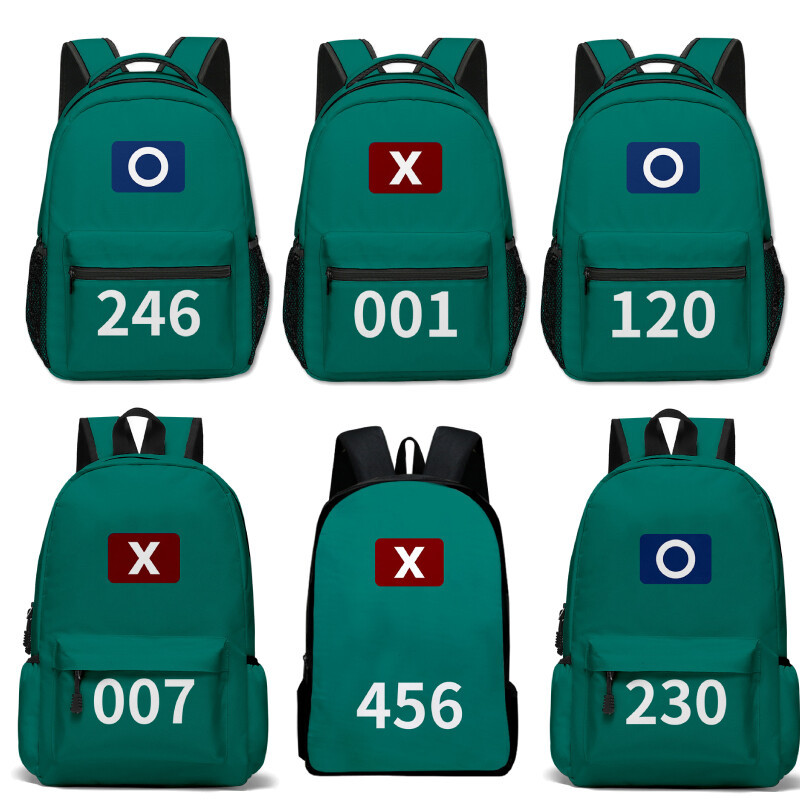 Squid Game Backpack Cartoon Primary School Backpack Waterproof ...