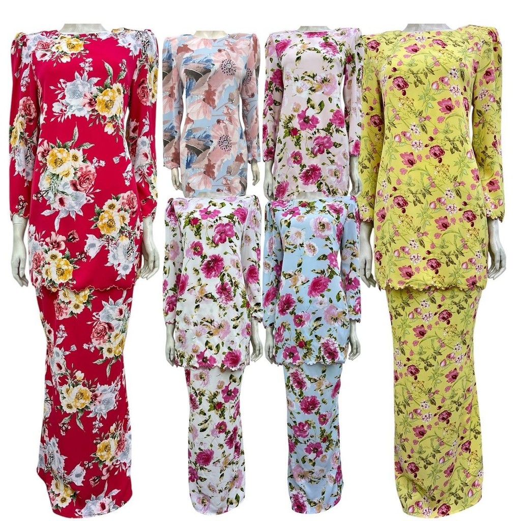 4Design Terbaru Kurung Moden Sulam Dan Kain Duyung (Size:38-50) | Shopee Malaysia