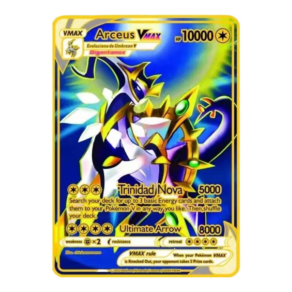 For Arceus VMAX Metal Pokemon Cards Metal Game Cards Collectible ...