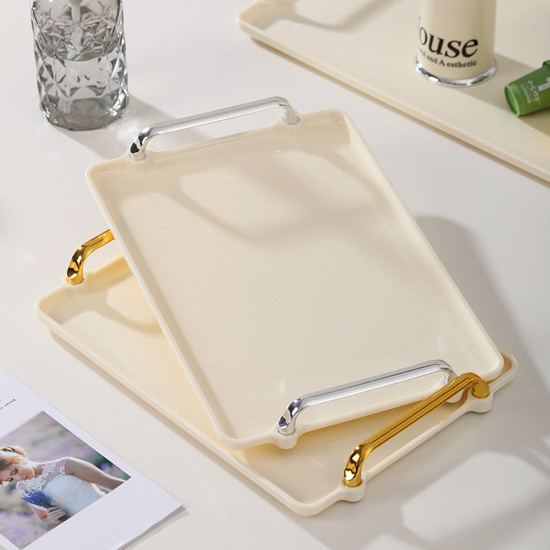 Ins Influencer Double Ear Tray Rectangular Plastic Fruit Tray Storage ...