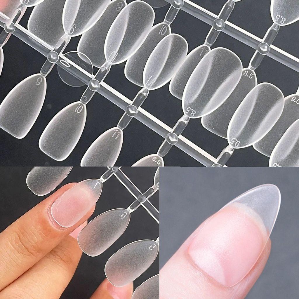 Z&V Kuku Palsu Lutsinar Transparent Fake Nail Square Oval Bentuk Petak ...