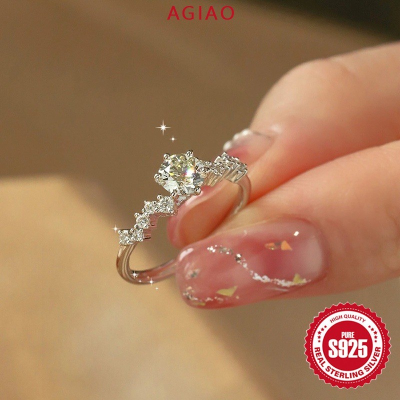 PUTIH Agiao 1 Carat Moissanite Women's 18K White Gold Light Luxury ...