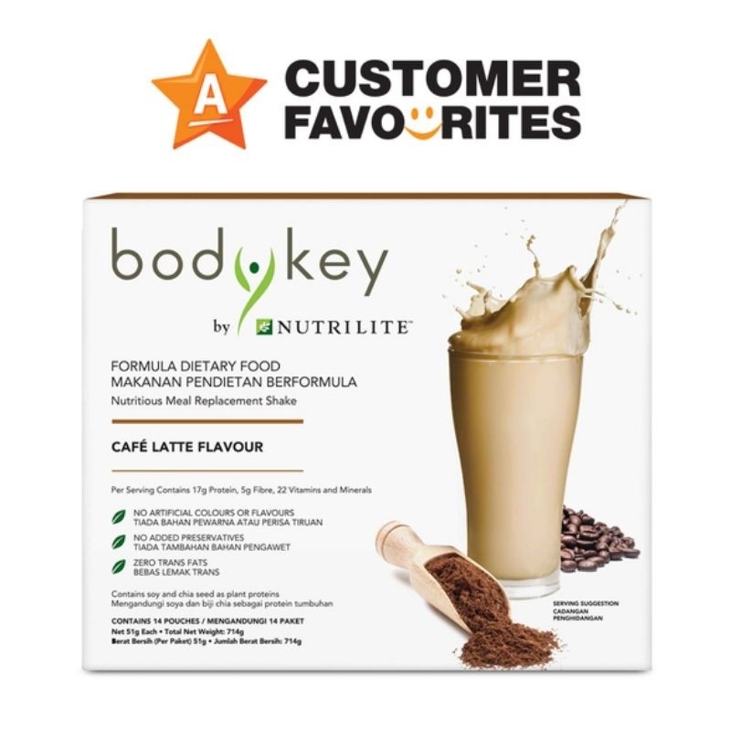 amway BodyKey By Nutrilite Meal Replacement Shake (Café Latte) | Shopee ...