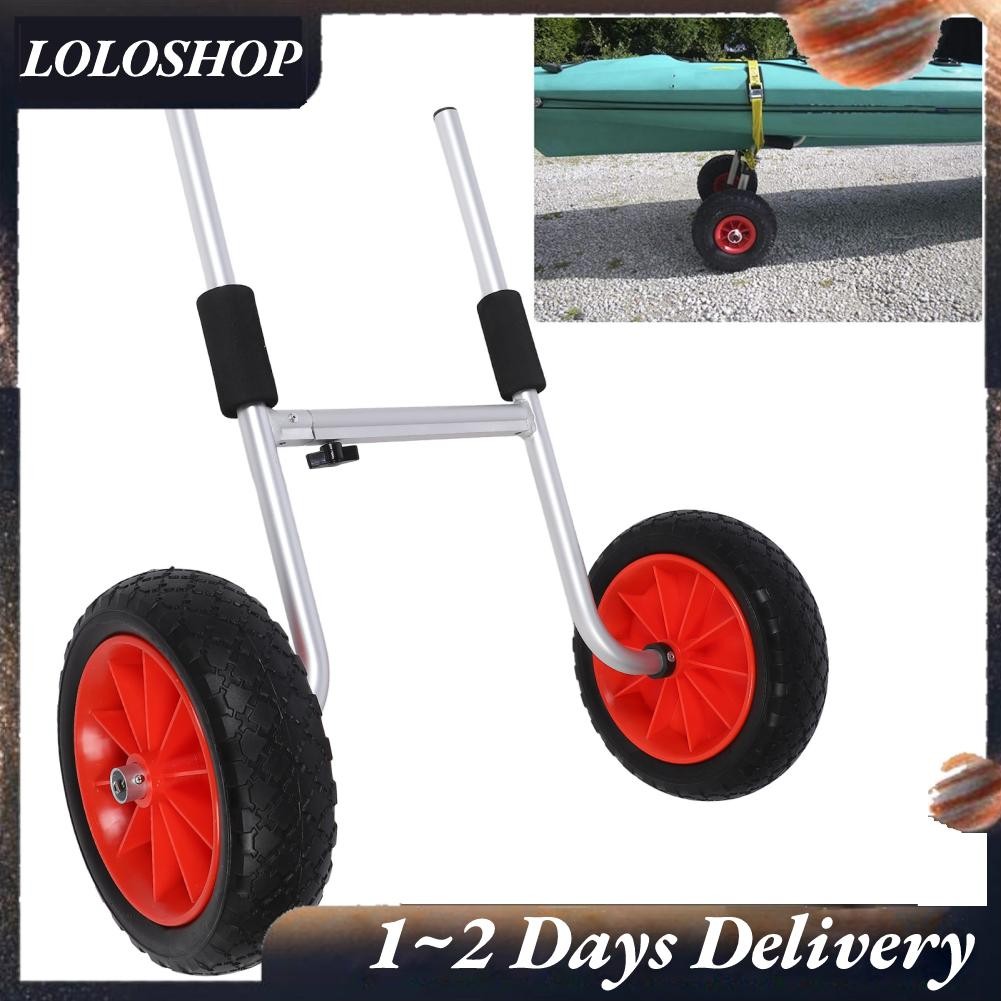 loloshop-my Kayak Cart Heavy Duty Canoe Dolly Carrier Trolley with 10in ...