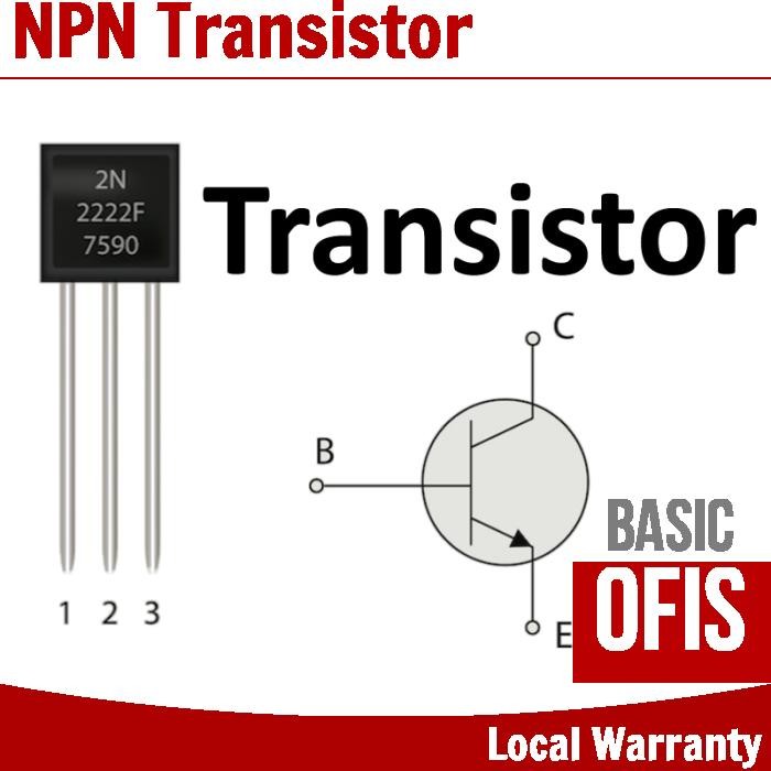 10pc NPN/PNP Transistors BC547 S9012 2N3906 2N2222A TO-92 Package ...