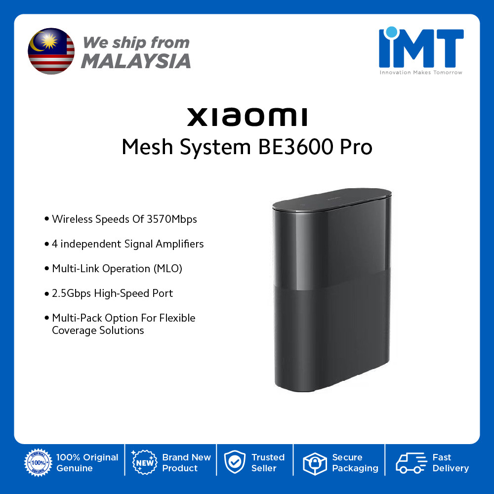 Xiaomi Mesh System BE3600 Pro | Pemproses Quad-Core Qualcomm | Kelajuan Wayarles 3570Mbps ...