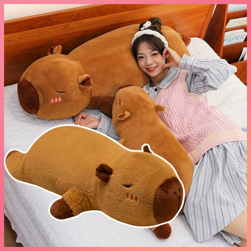 Capybara Long Pillow Soft 50-90cm Capybara Plush Bolster Pillow Cute ...
