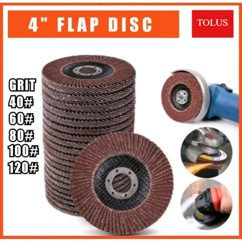 5PCS Flap Disc Sand Paper Flap Disc 4" Abrasive Flap Disc Steel ...