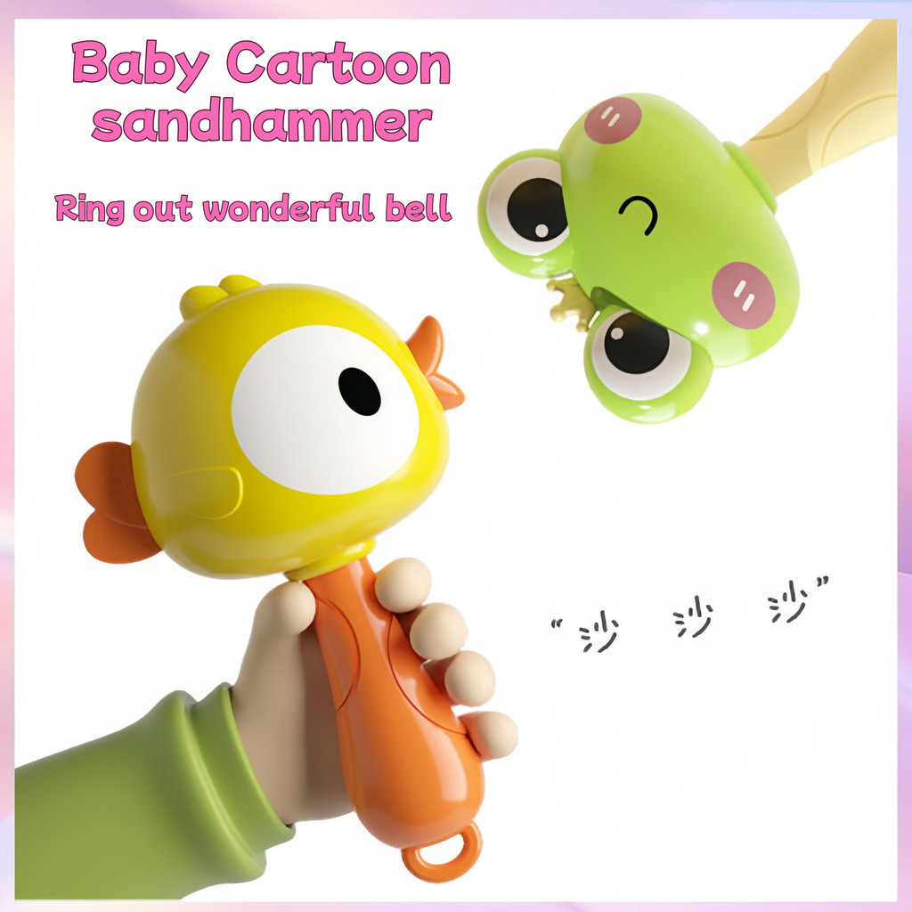 Baby Cartoon Sand Hammer Newborn Grip Training Toy Promote Auditory ...