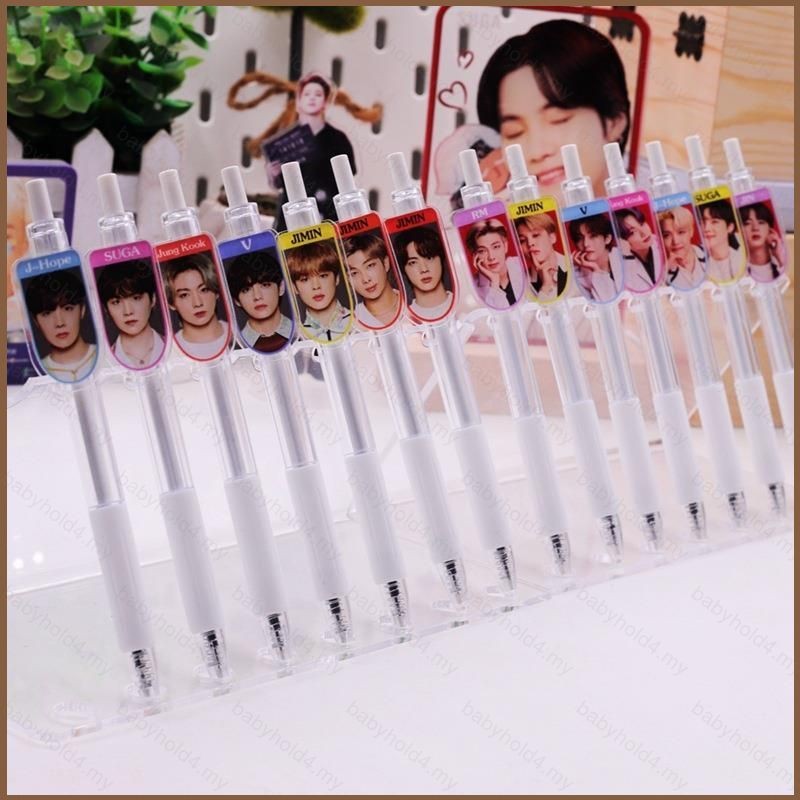 Gan BTS Click ball pen cartoon cute gel pen JiMin SUGA J-Hope Jin V ...