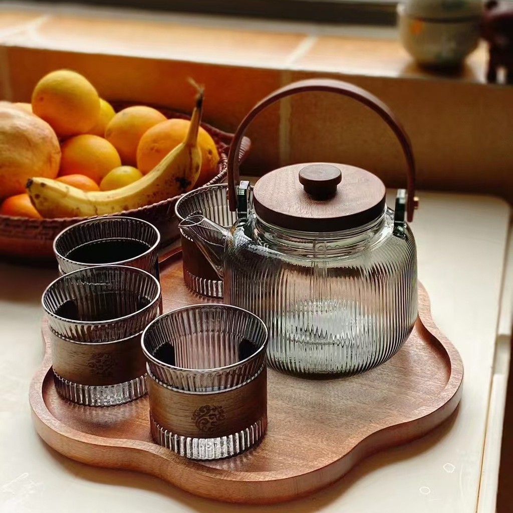 OMMO Emma Acacia Glass Teapot Hot Kettle Drink Jug | Shopee Malaysia