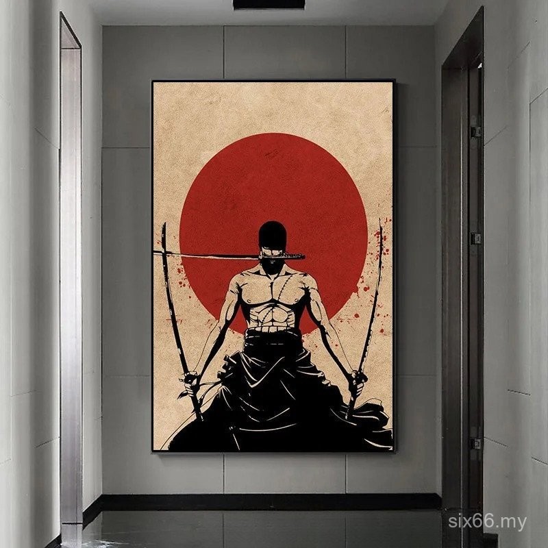Classic Anime Figure One Piece Canvas Painting Roronoa Zoro Poster ...
