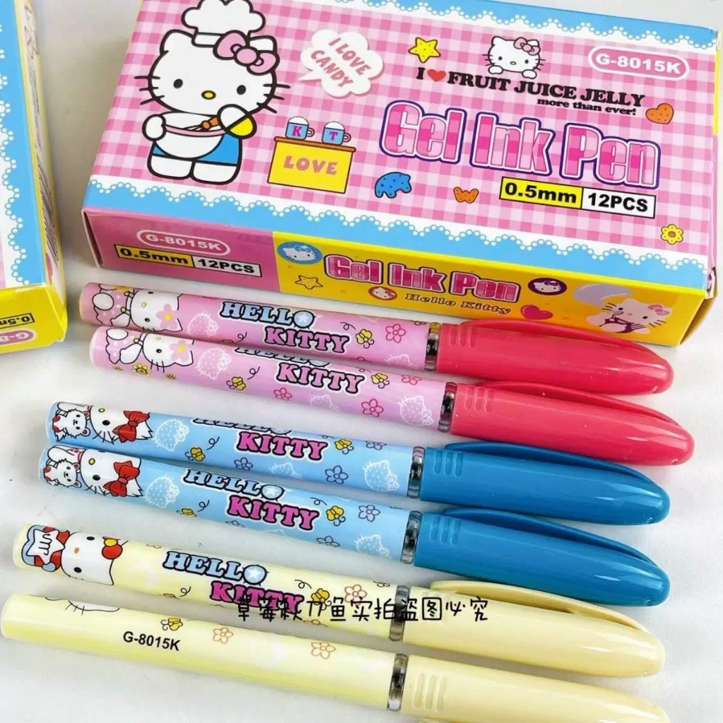 12Pcs/Set hellokitty pen, Hello Kitty gel pen, Sanrio, high-quality and ...