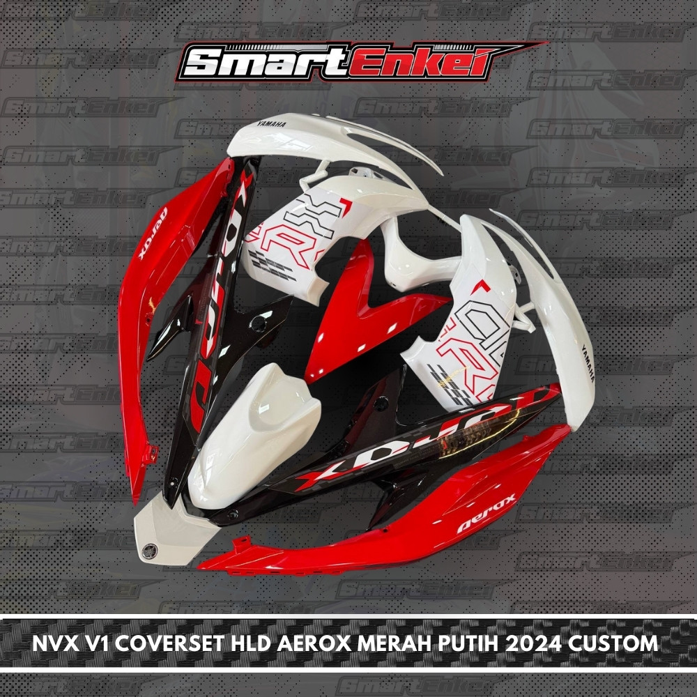 NVX V1 COVERSET AEROX MERAH PUTIH 2024 CUSTOM HLD | Shopee Malaysia