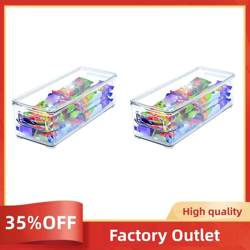 2 Pcs Stackable Plastic Storage Organizer Container Bins with Lids ...