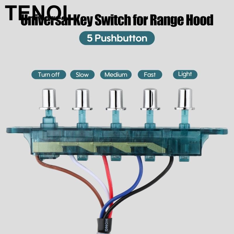 TENOL Cooker Hood Switch, Cooker Hood Push Button Switch, 5 Button ...