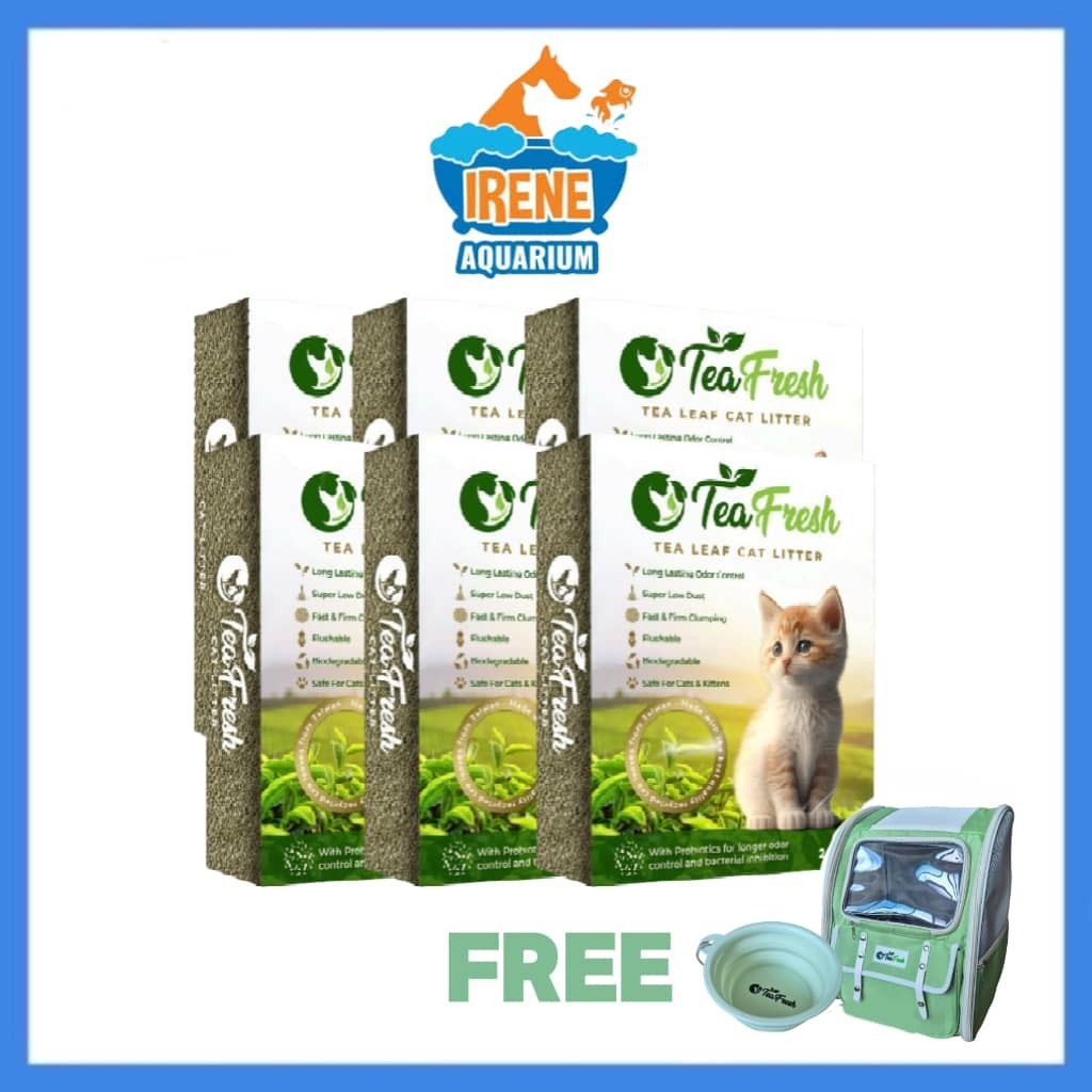 Tea Fresh Cat Litter 6X 2.5kg/6L FREE Carrier Bag | Shopee Malaysia