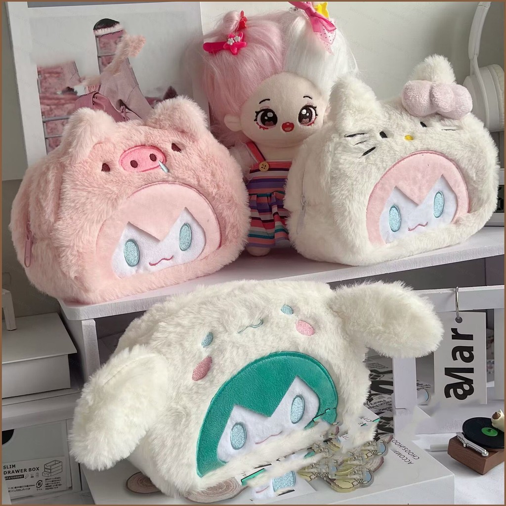 Gan Hatsune Miku Hello Kitty Cartoon Plush Pencil Case Student Pencil ...